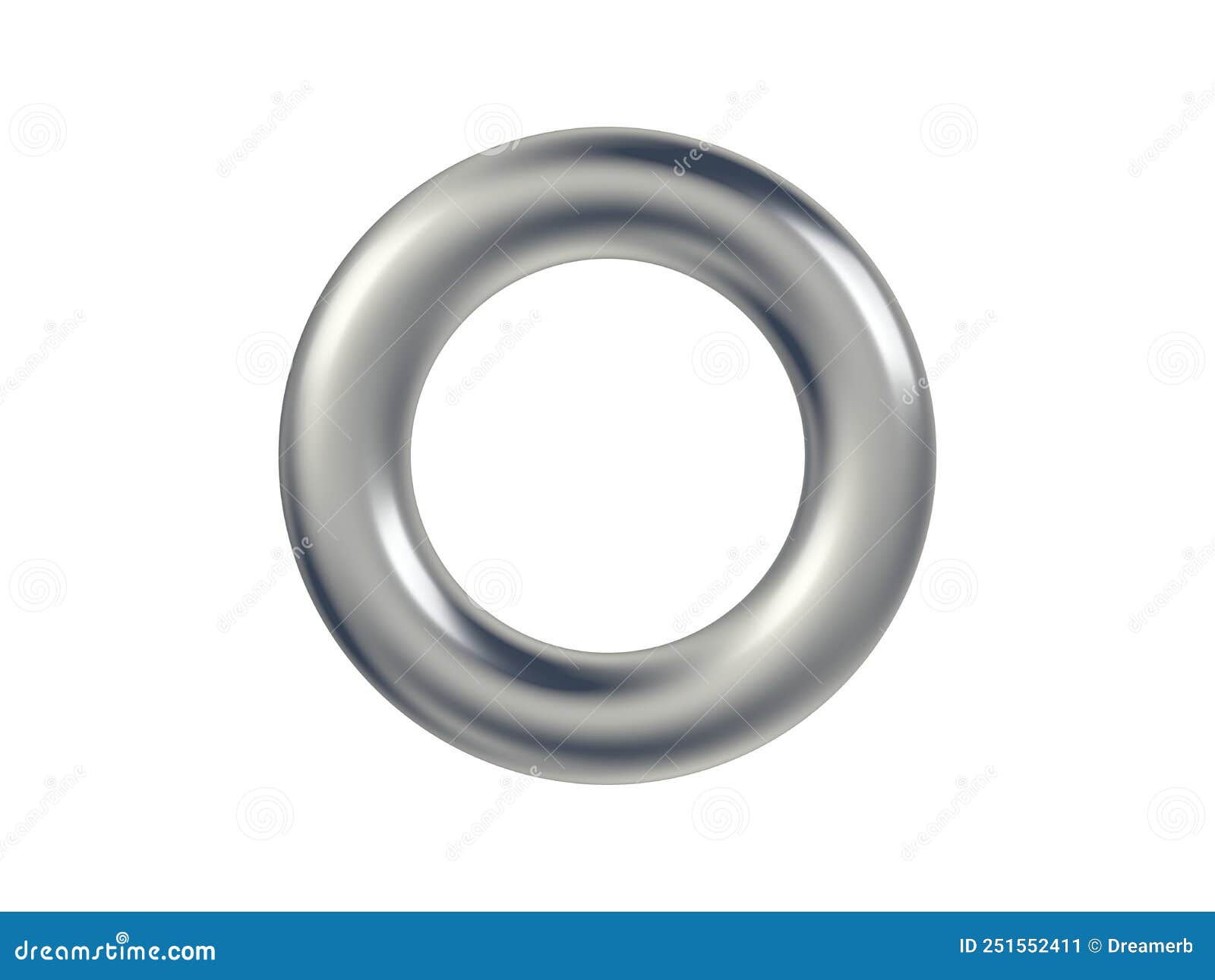 Metal Torus Isolated on White Background. Stock Illustration ...