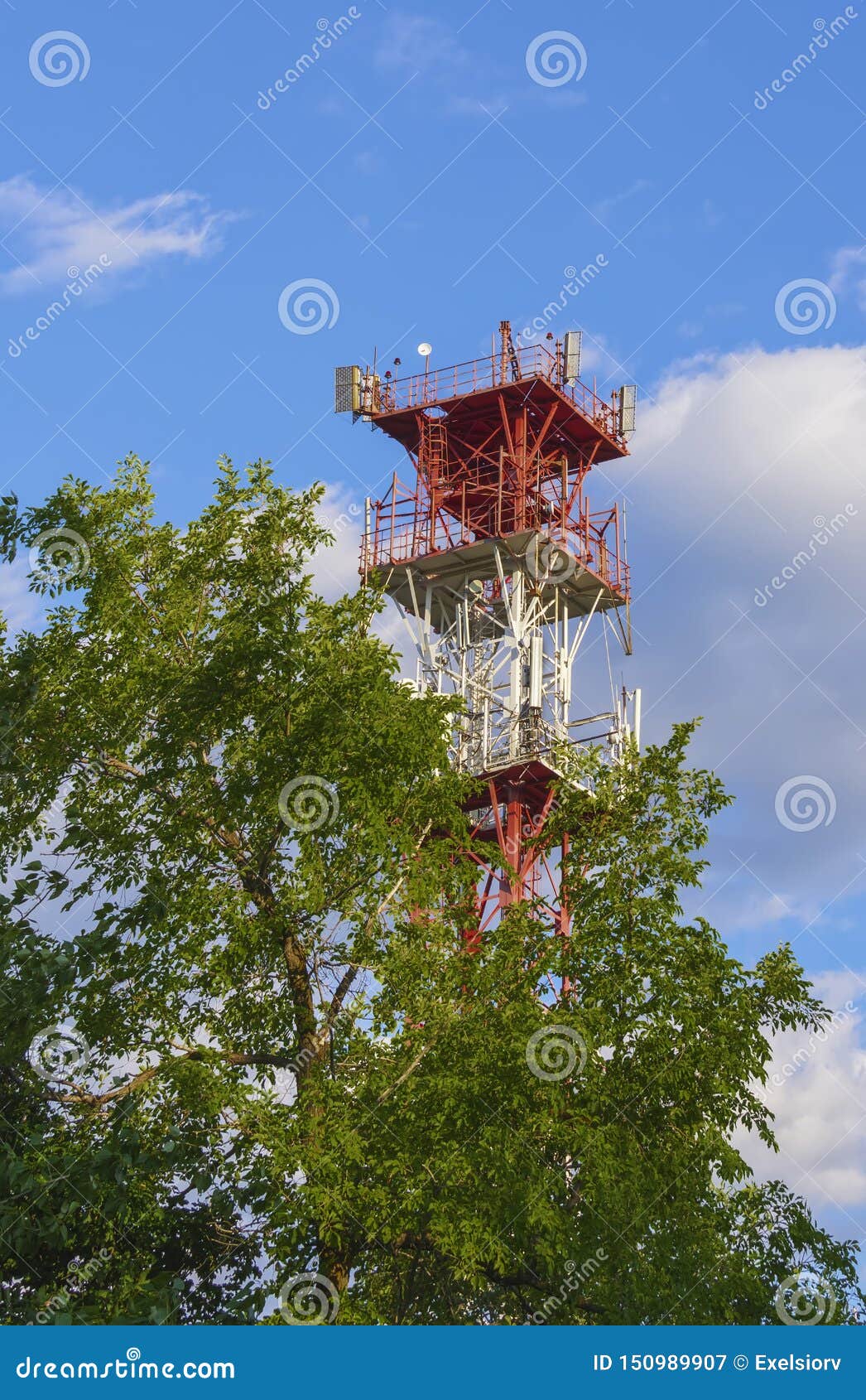 Metal Tower with Cellular Repeaters Installed on it for Signal ...