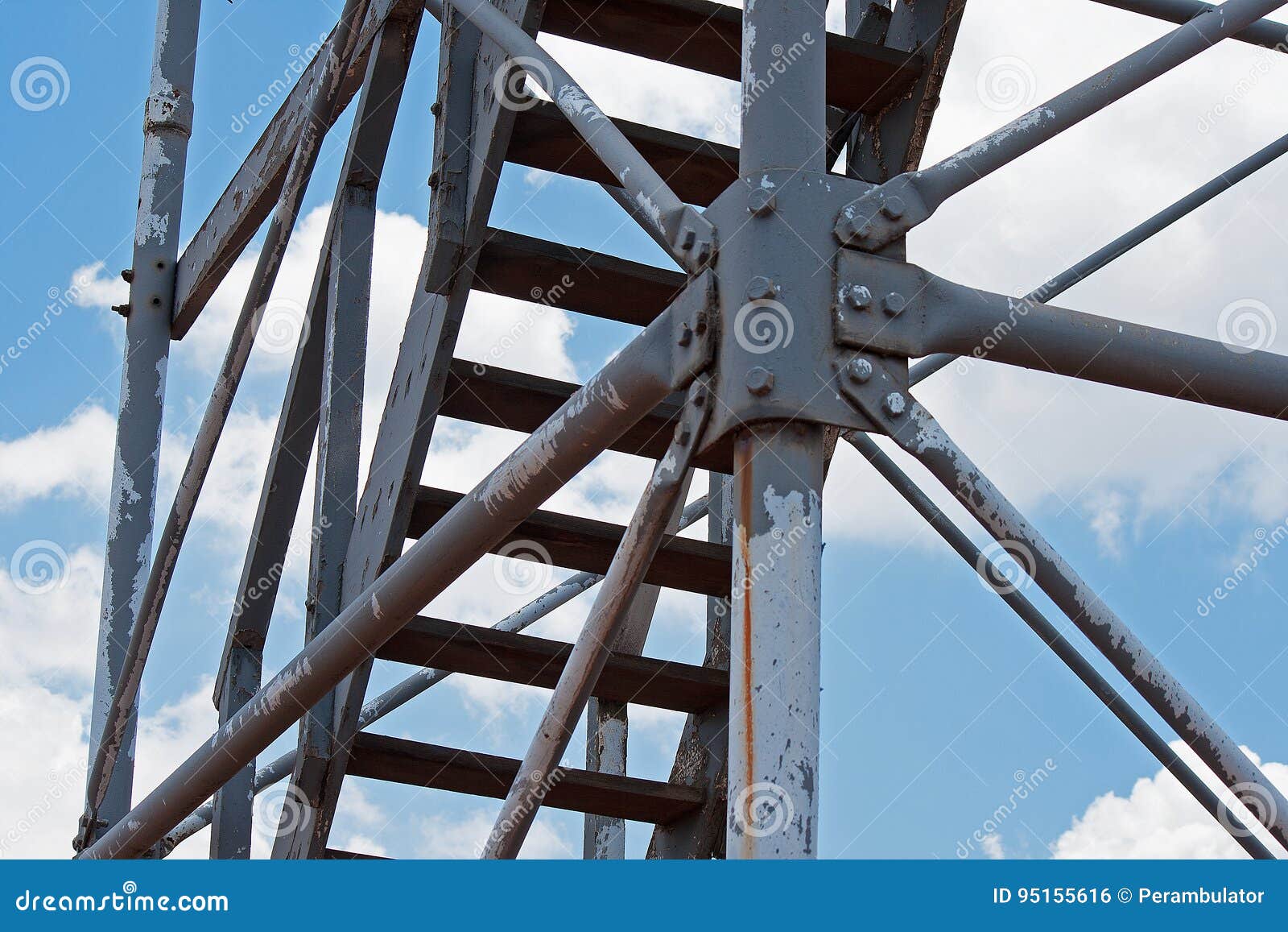 METAL TOWER FRAME with ASCENDING STEPS Stock Photo - Image of exterior ...