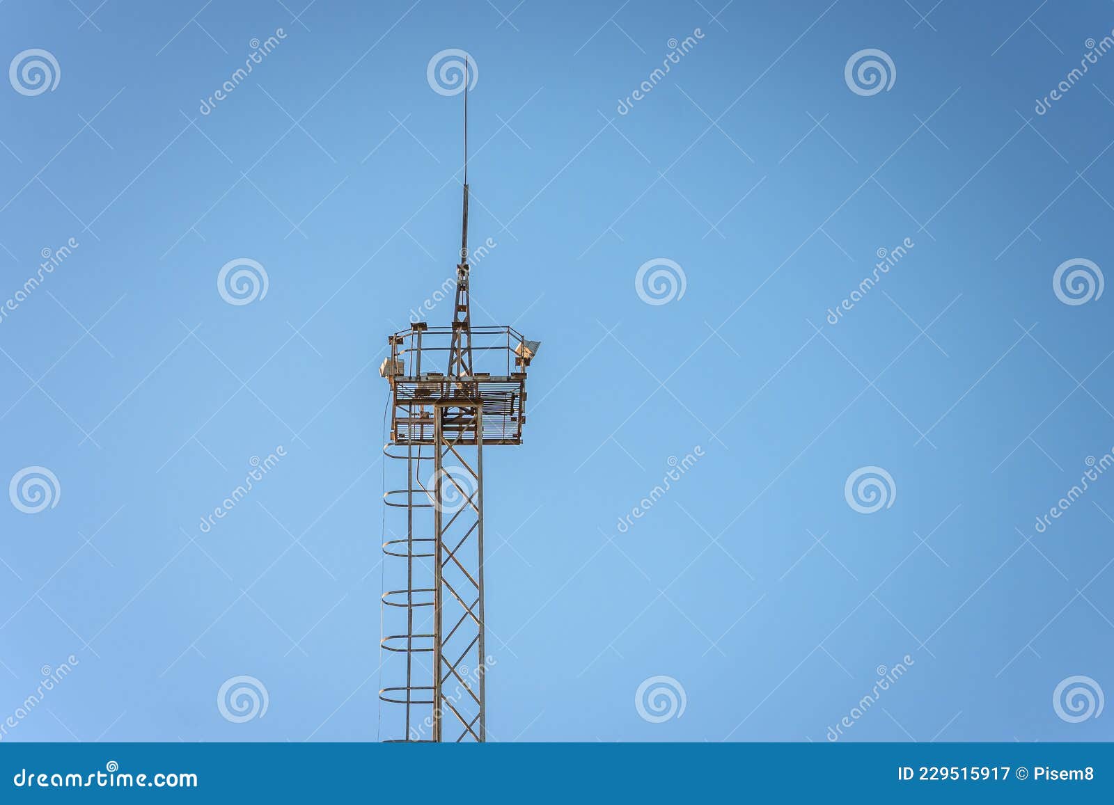 A Metal Tower with a Lightning Rod Stock Image - Image of electrical ...