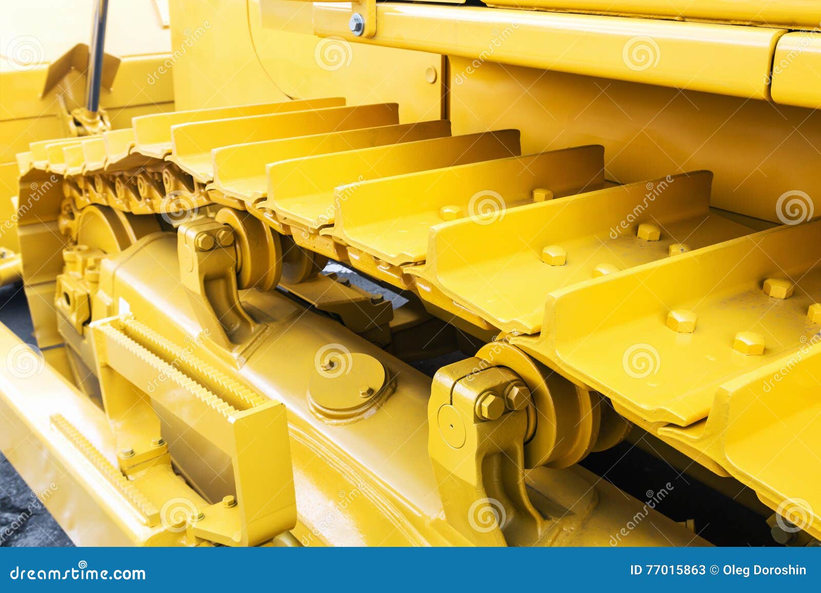 Metal Tracks on the Tractor Stock Image - Image of metallic, power ...