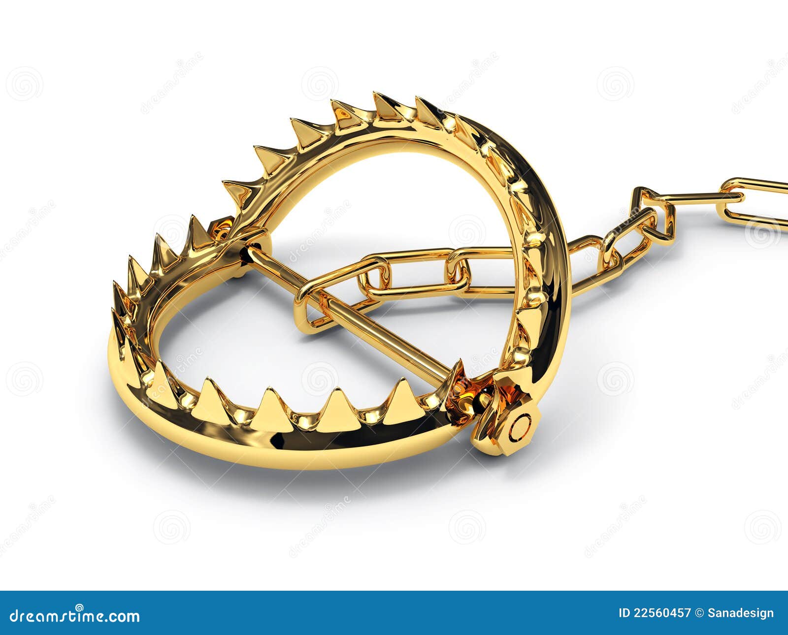 Metal Trap Isolated On White Background. 3D Image | CartoonDealer.com ...
