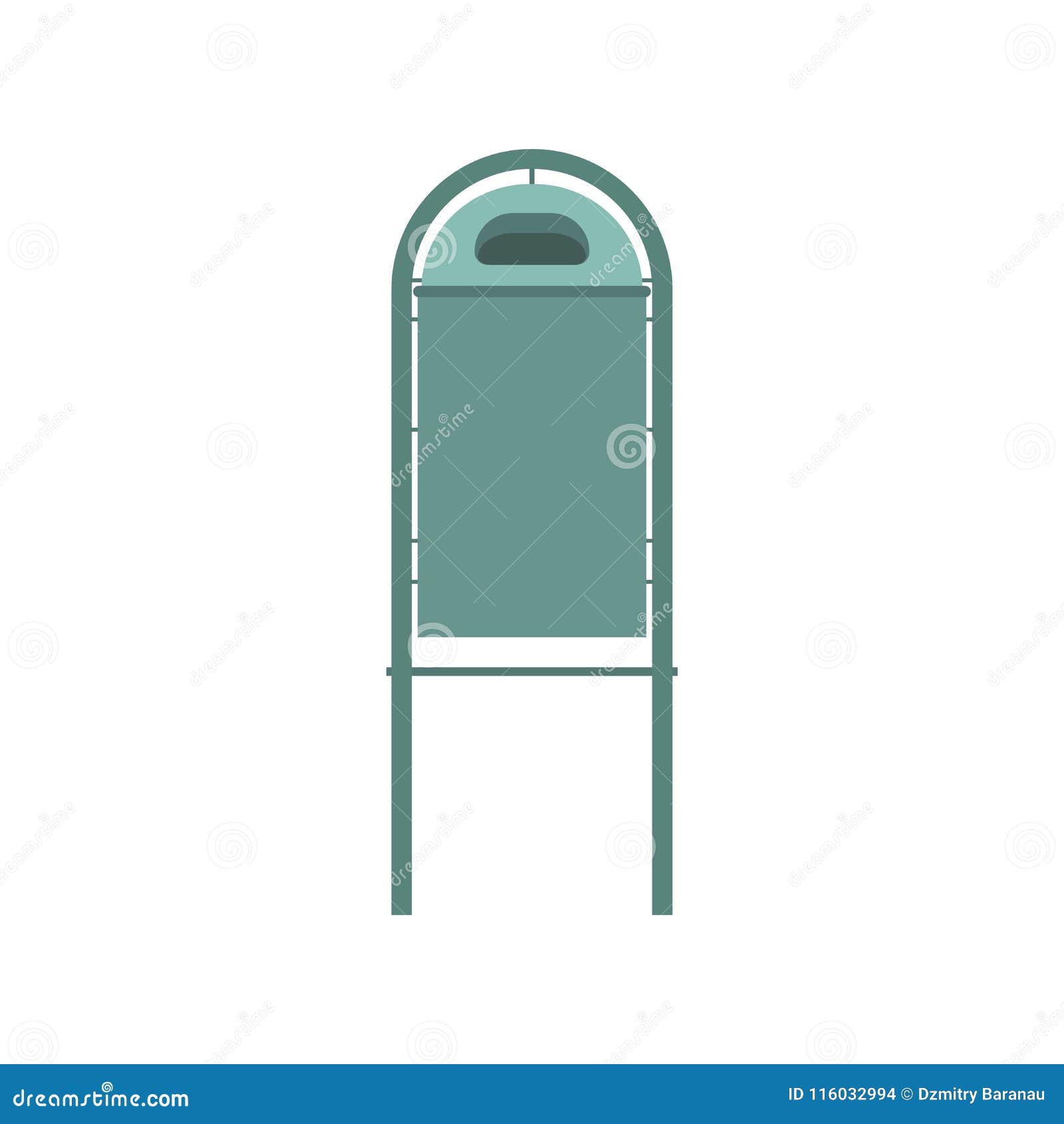 Metal Trash Bin Icon Vector Flat Illustration Design Stock Vector ...