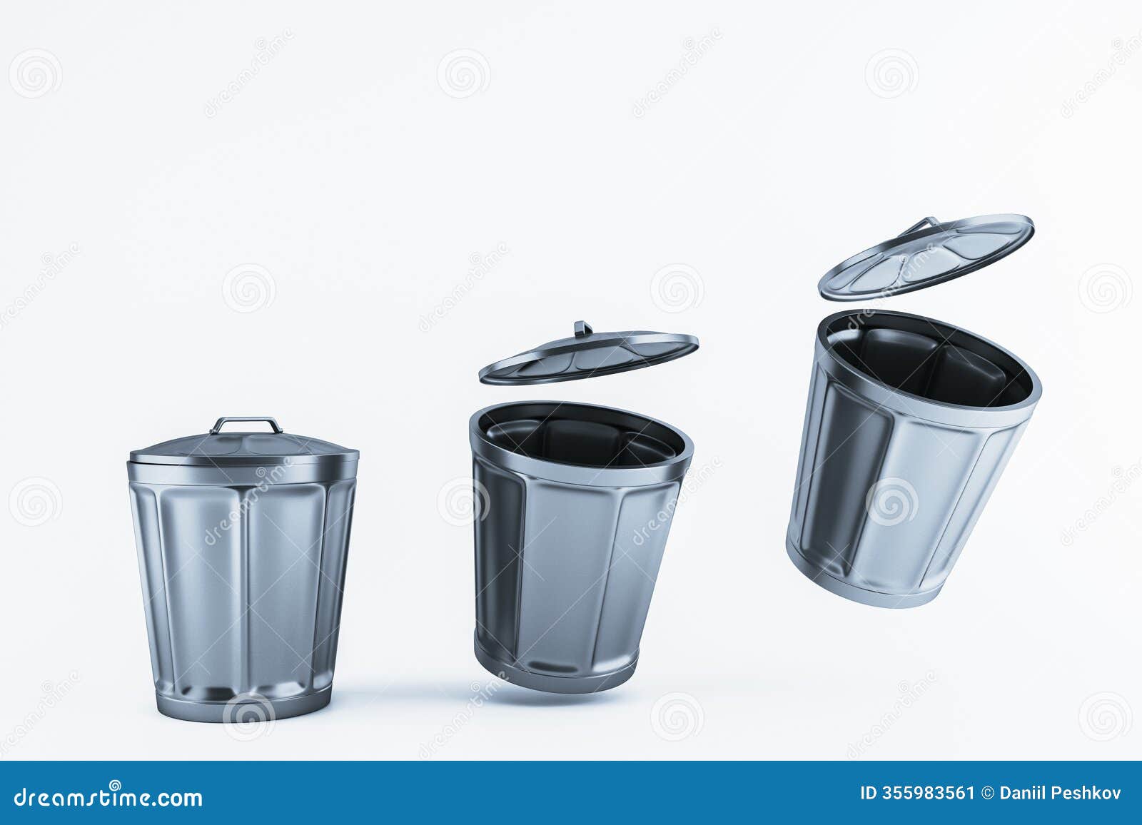 Trash Bins, Full And Empty. Royalty-Free Cartoon | CartoonDealer.com ...