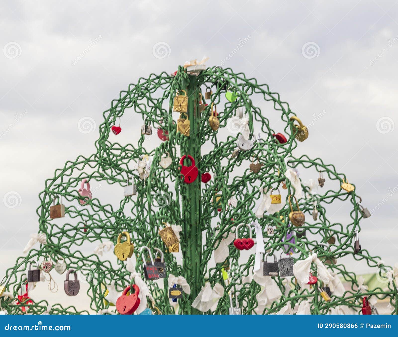 Metal Tree Structure Where Couples Locking the Locks As a Sign of True ...