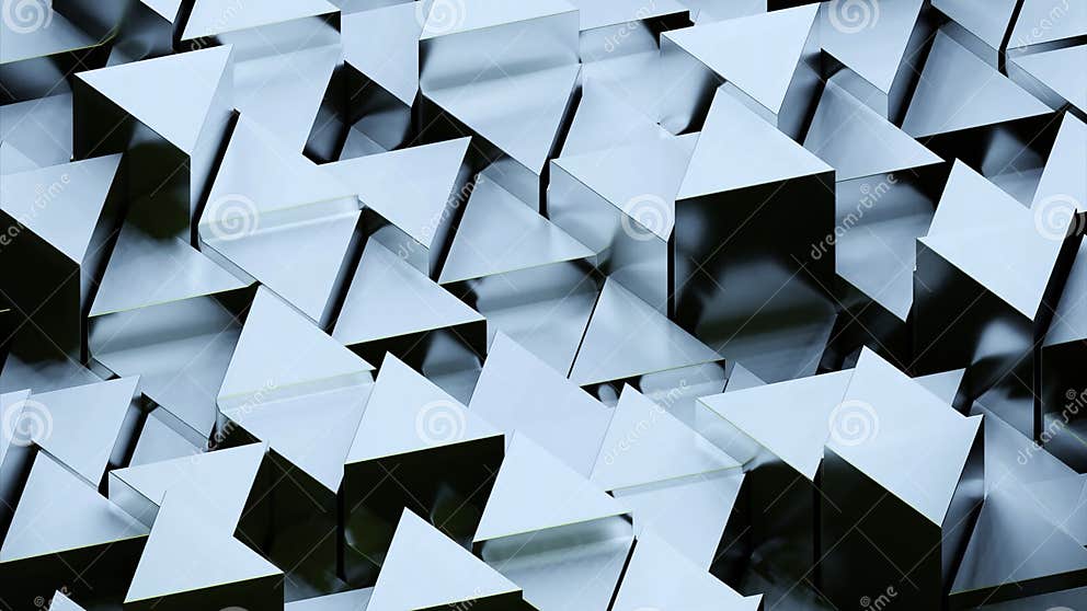 Metal Triangles Move on Surface. Design. Background Animation with ...