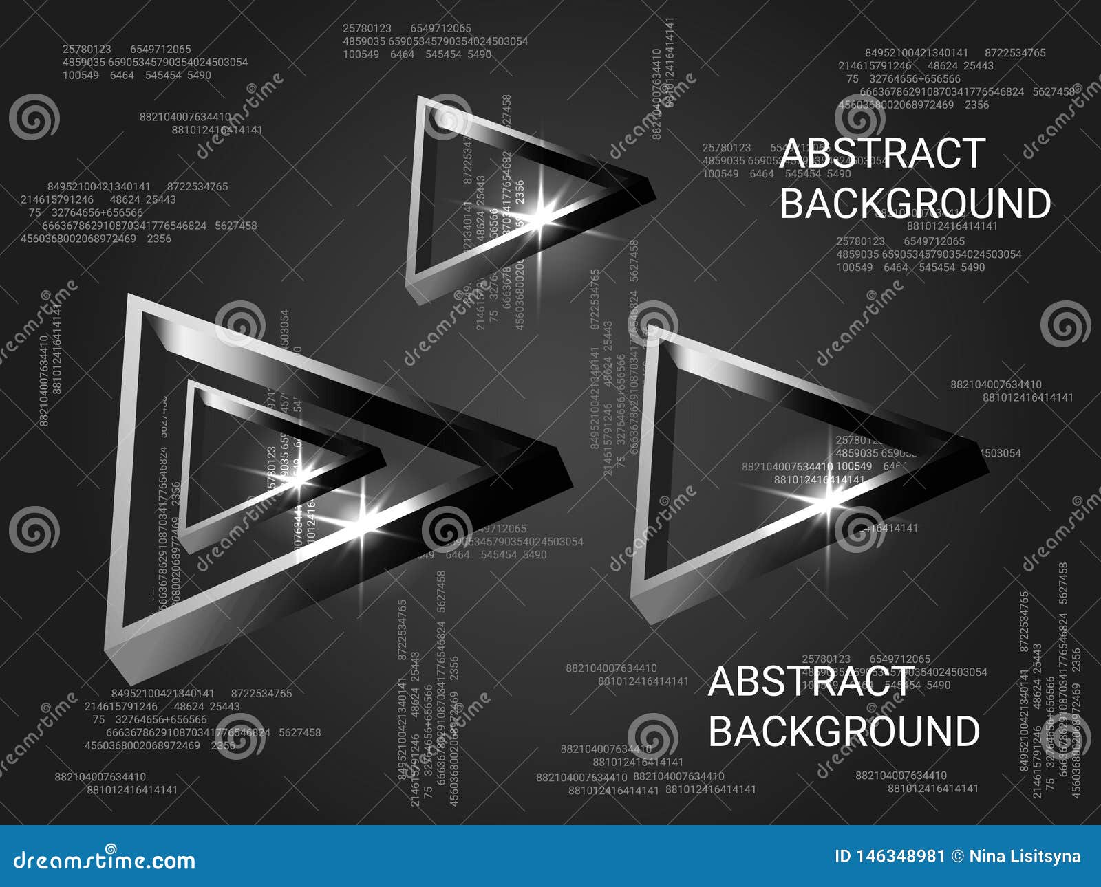 Metal Triangles Sparkle on the Background. Stock Illustration ...