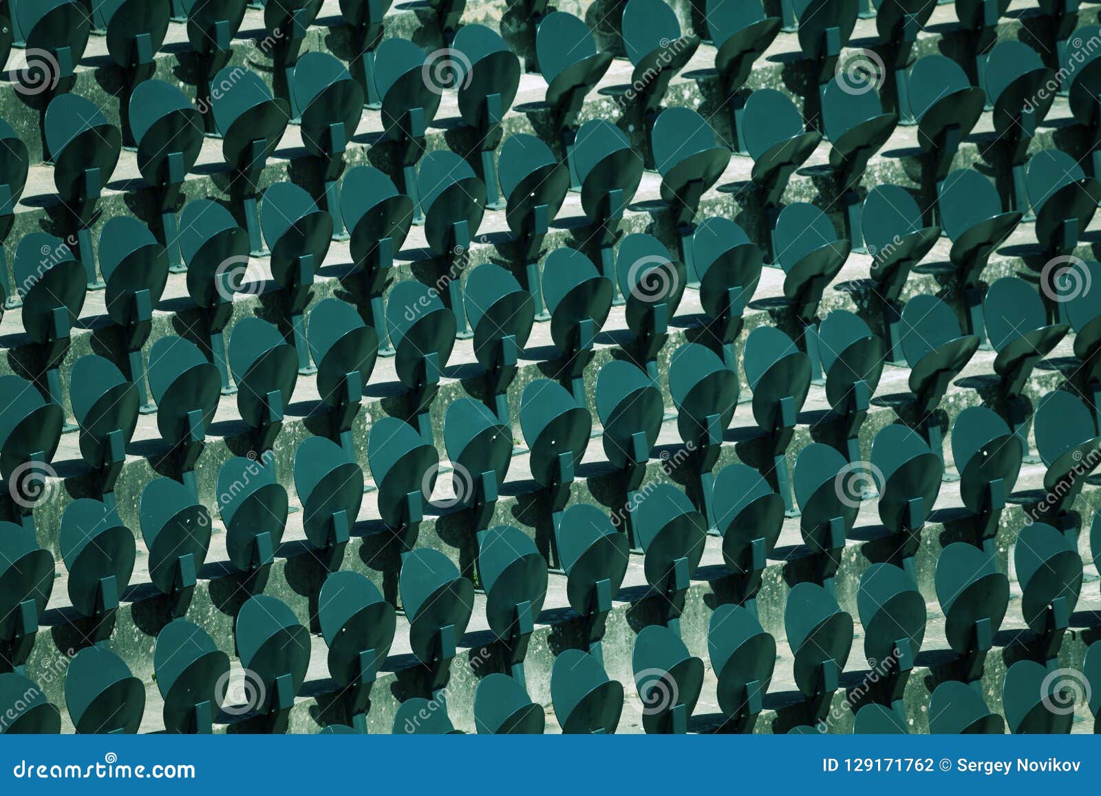 Metal Tribune Seating Standing in Lines Outdoors Stock Photo - Image of ...