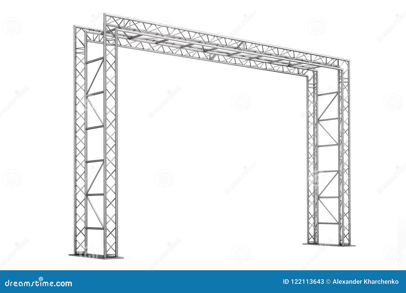 Metal Truss Construction. 3d Rendering Stock Image - Image of girder ...