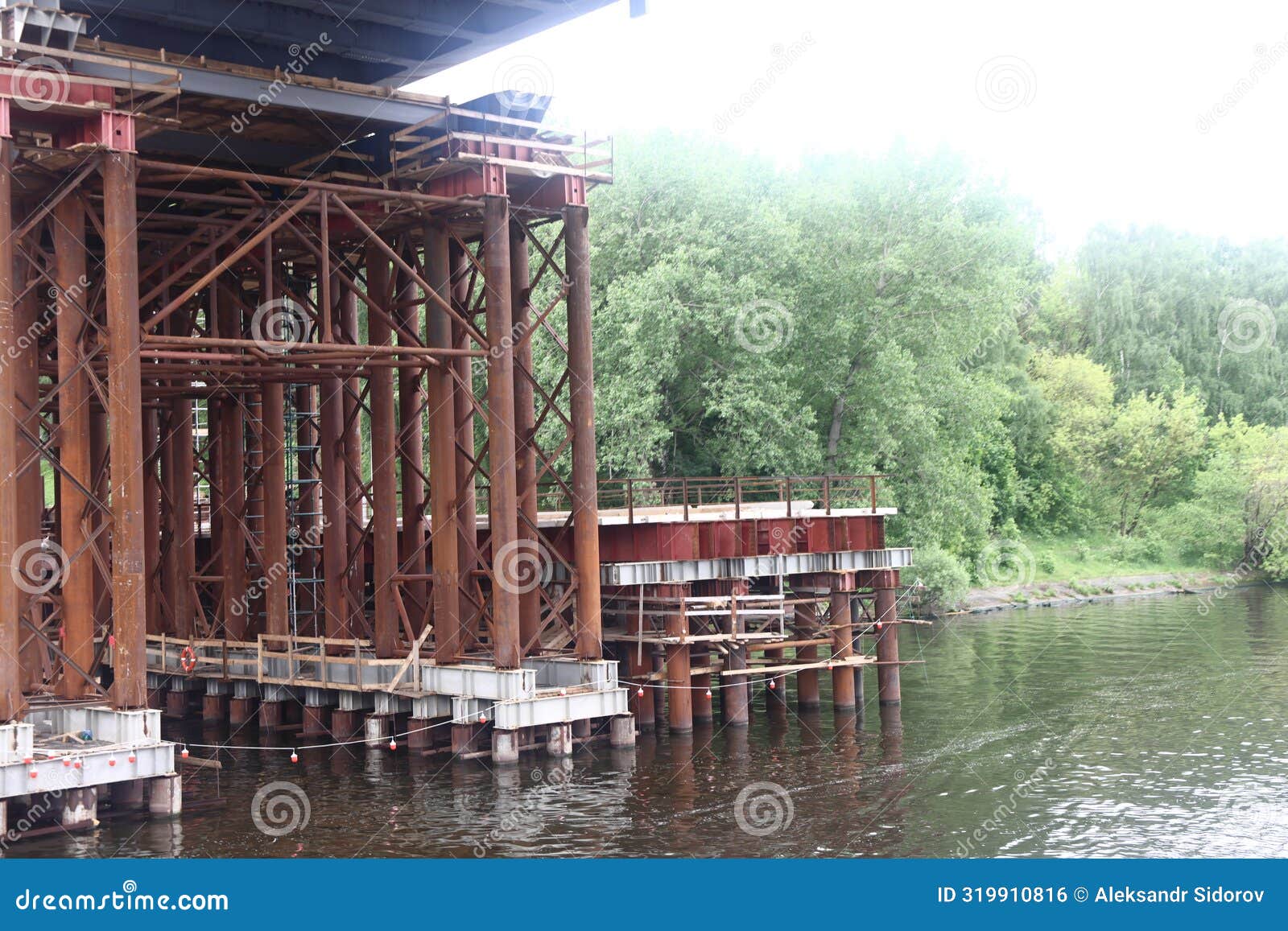 Metal Trusses of a Bridge Over a River, a Bridge Over a Canal Stock ...