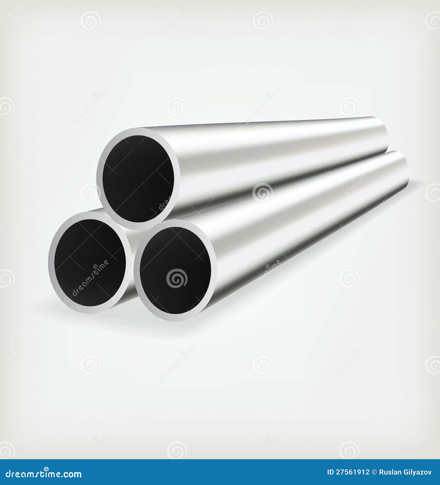 Metal tube stock vector. Illustration of steel, chrome - 27561912