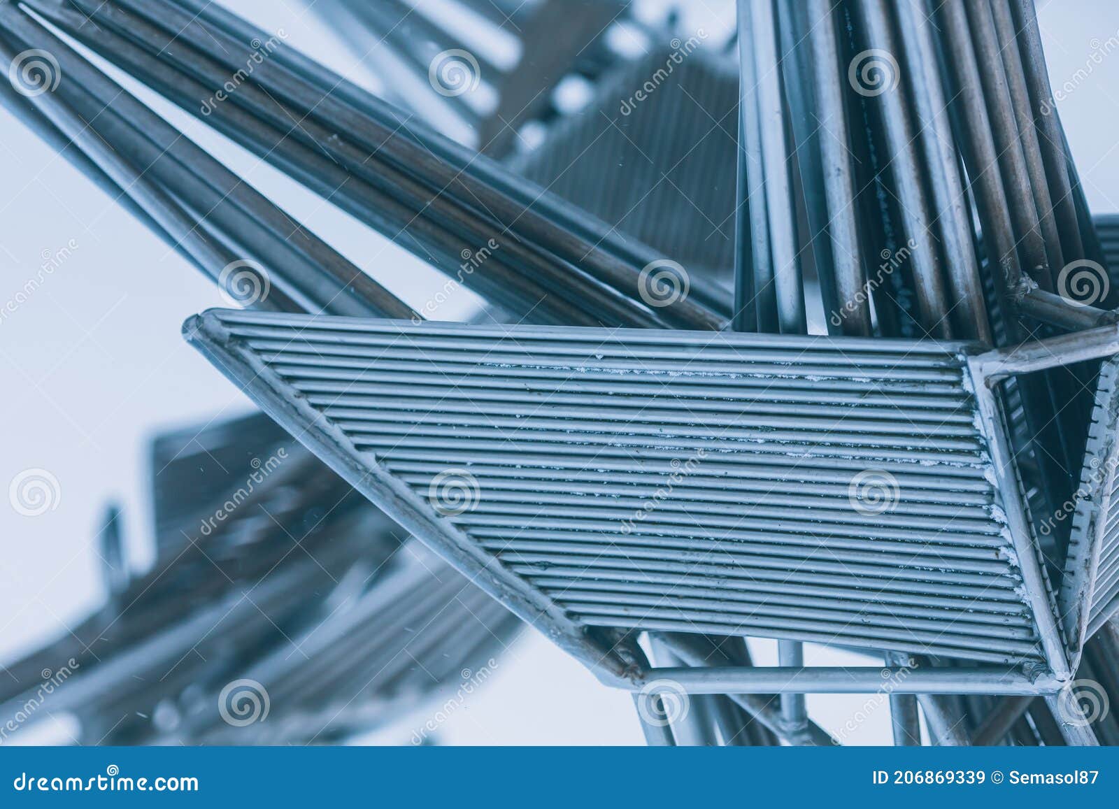 Metal Tube Construction. Abstract Metal Sculpture from Thin Metal Tubes ...