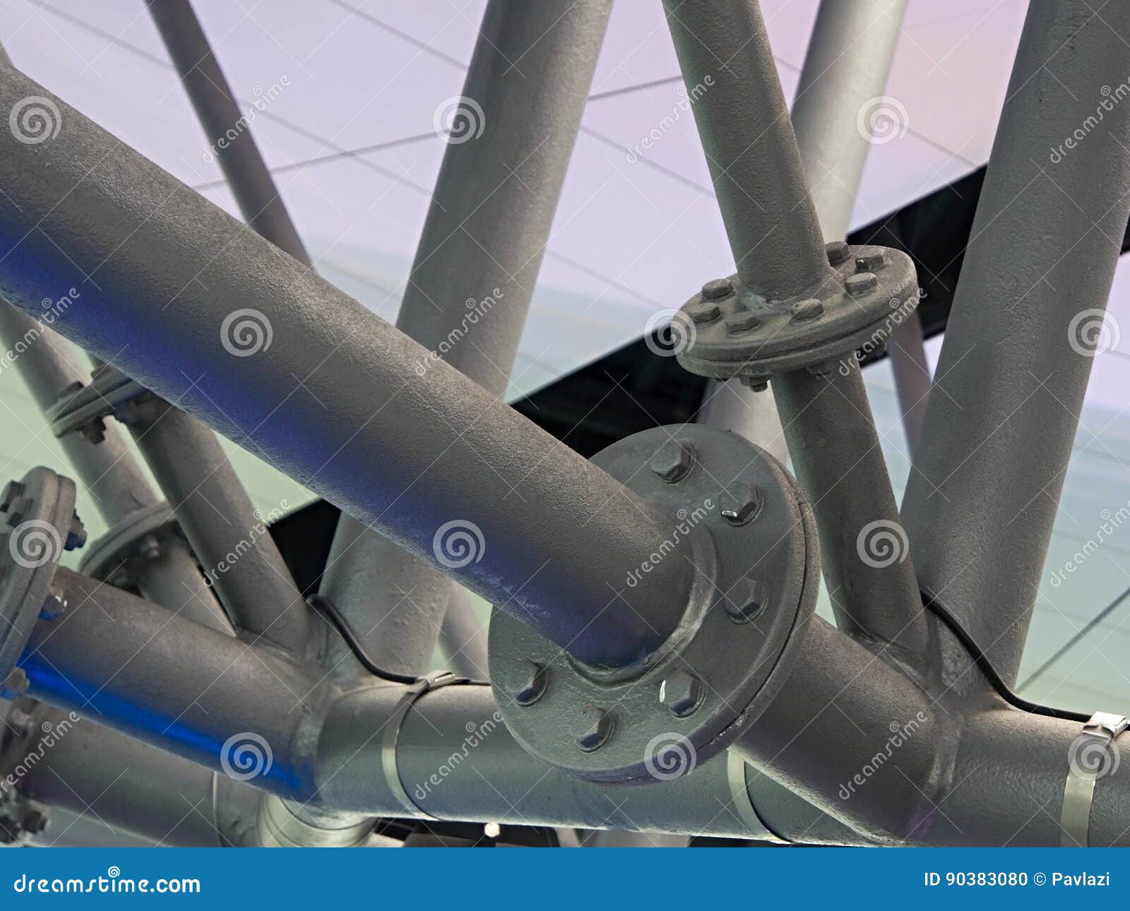 Metal Tube Structure with Joints Stock Photo - Image of develop, gray ...