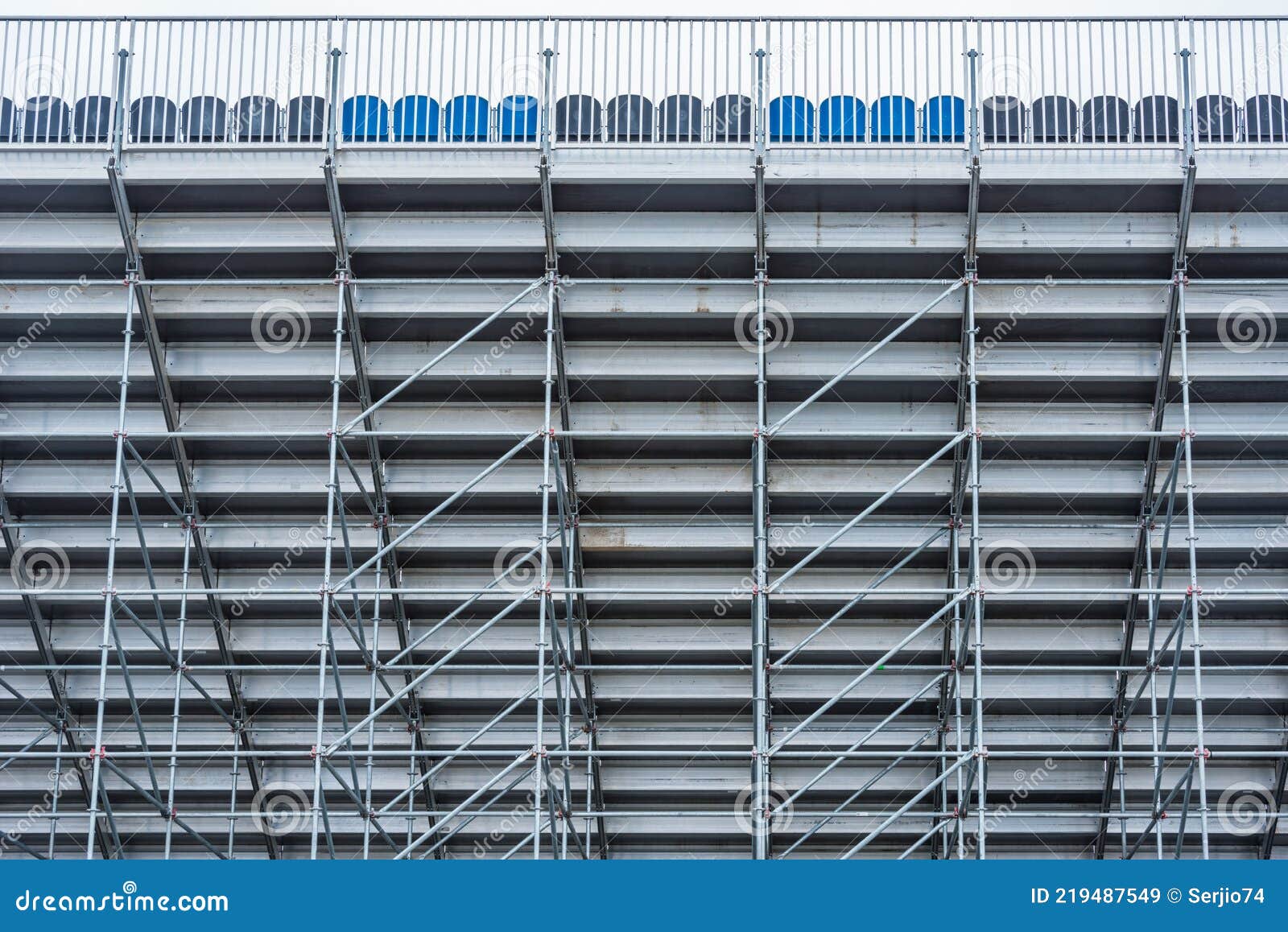 Metal Tubes Construction Under the Tribune Stock Image - Image of ...