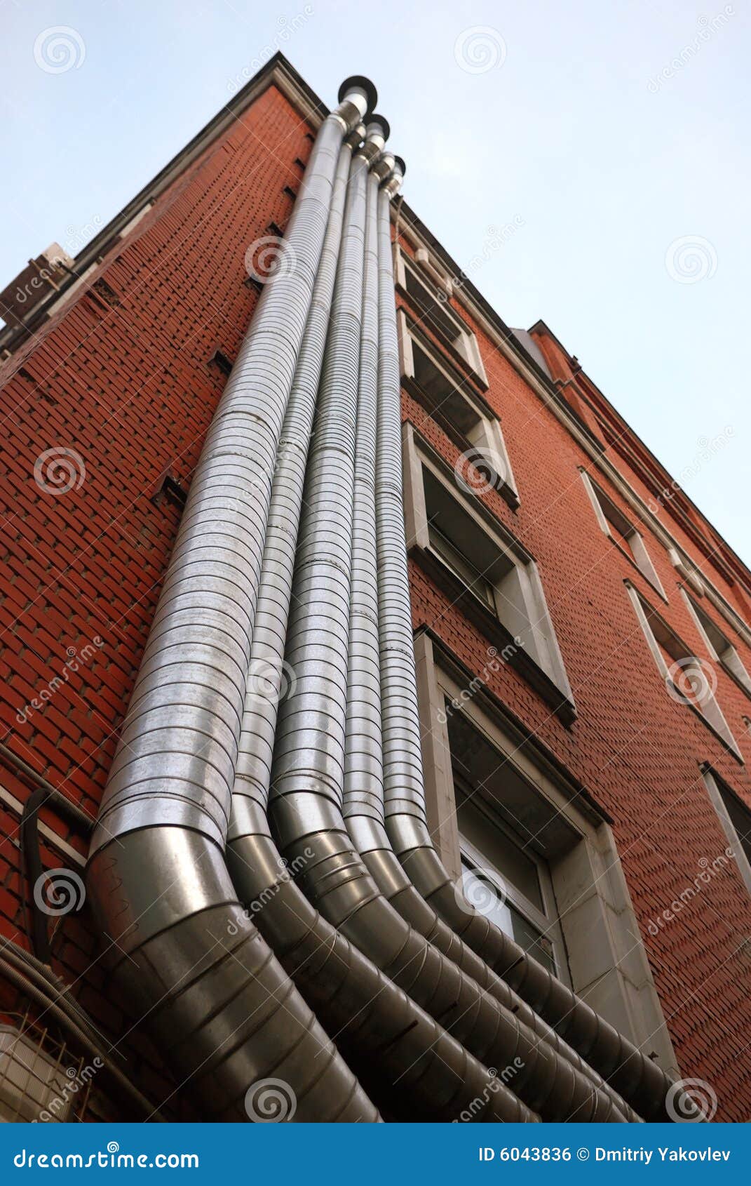 Metal tubes on the wall stock photo. Image of canal, discharge - 6043836