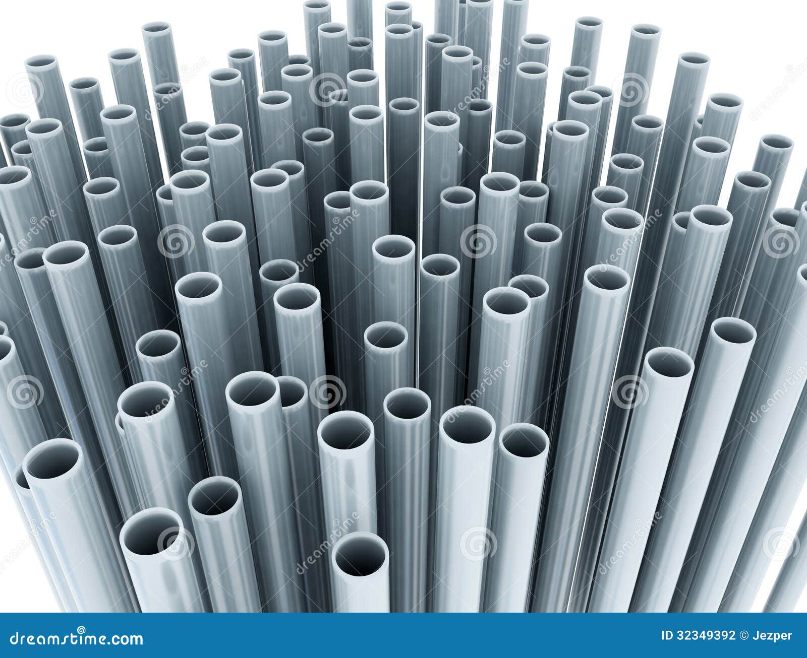 Metal Tubes on White Background Stock Illustration - Illustration of ...