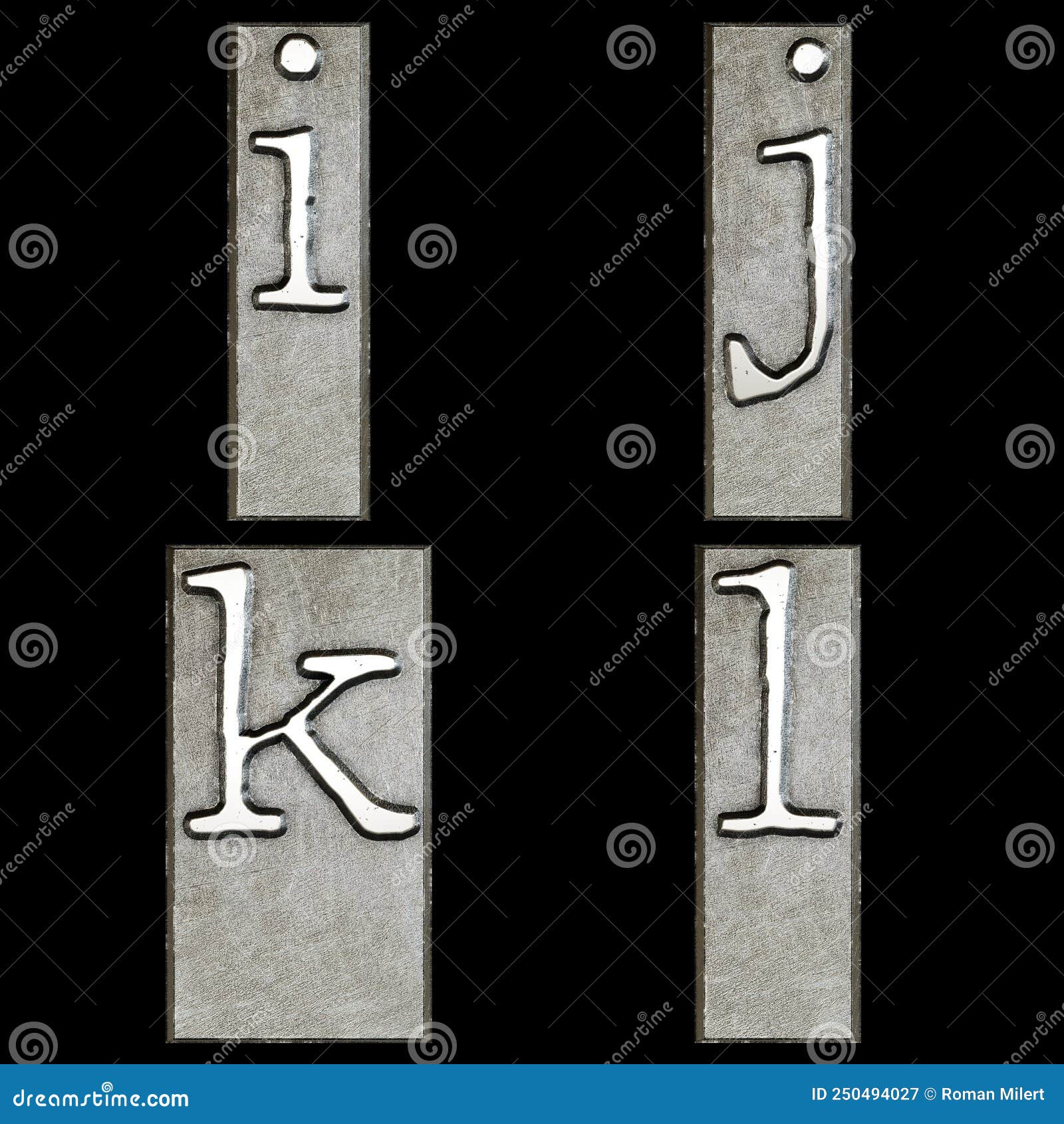 Metal Typewriter Print Head Alphabet - Lower Case Letters E-h Stock ...