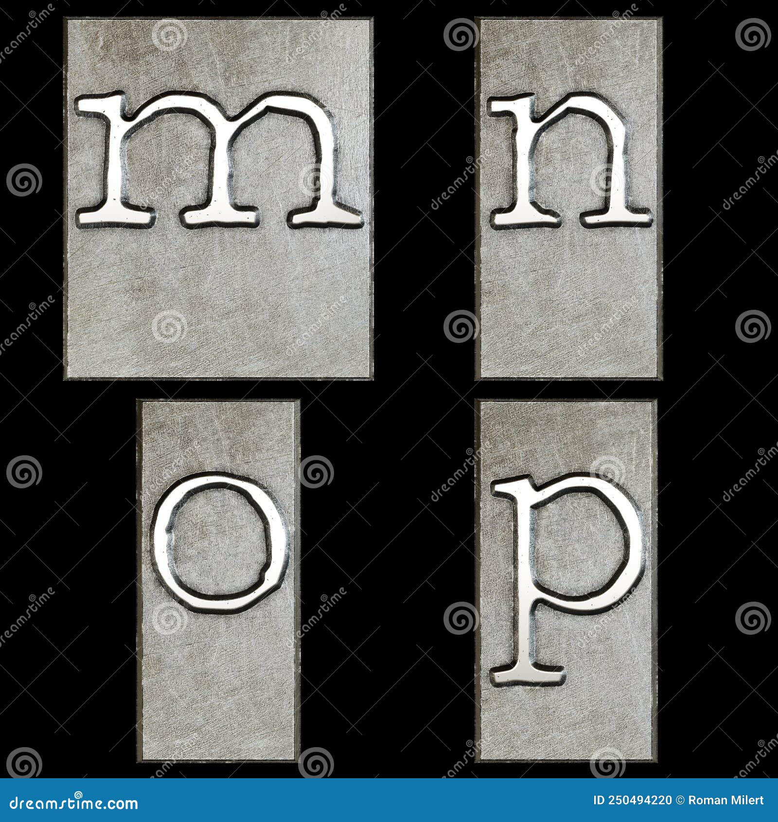 Metal Typewriter Print Head Alphabet - Lower Case Letters M-p Stock ...