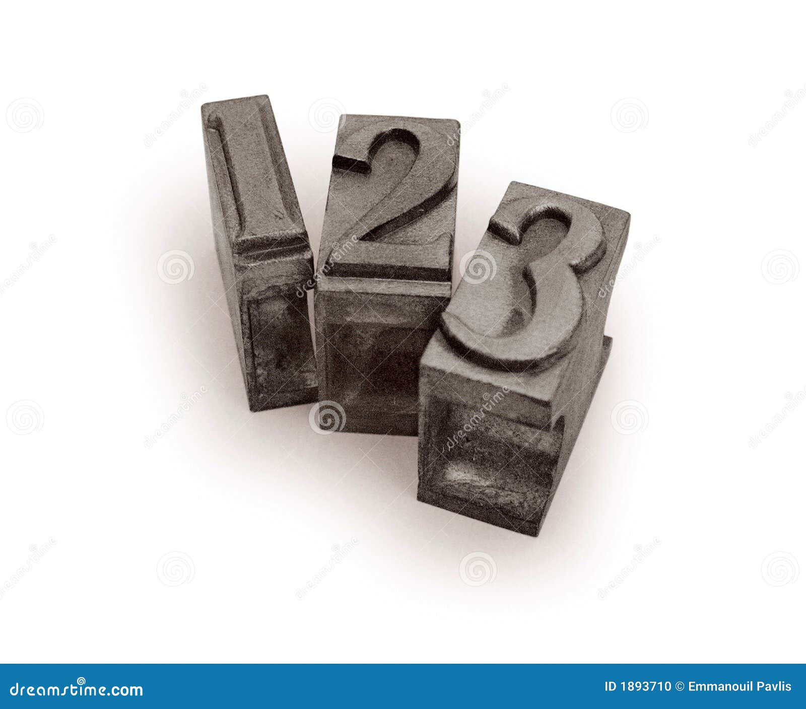 Metal Typographic Letters Forming 1,2,3 Stock Photo - Image of news ...