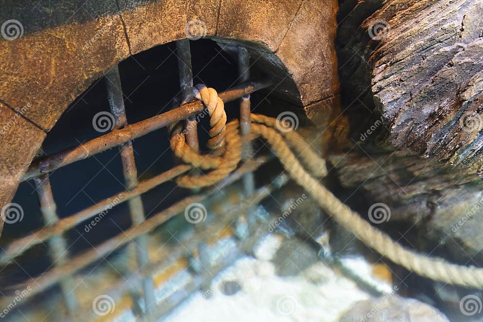 Metal underwater gate stock image. Image of rope, hole - 19758419
