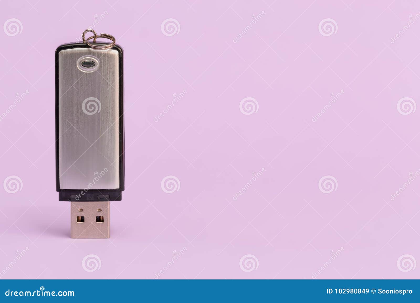 Metal USB Flash Memory on a Purple Background Stock Image - Image of ...