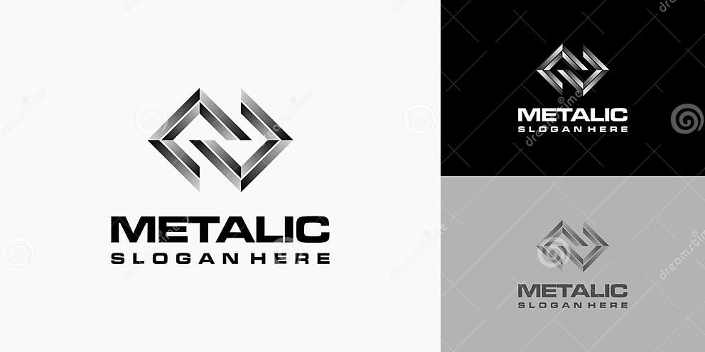 Metal Vector Logo Design with Transparent Three-dimensional Effect ...