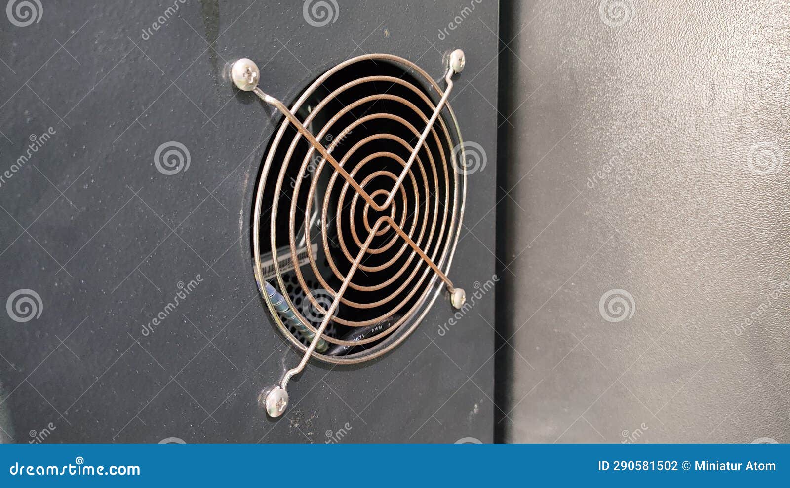 Metal Ventilation System with a Fan Computer Stock Photo - Image of ...