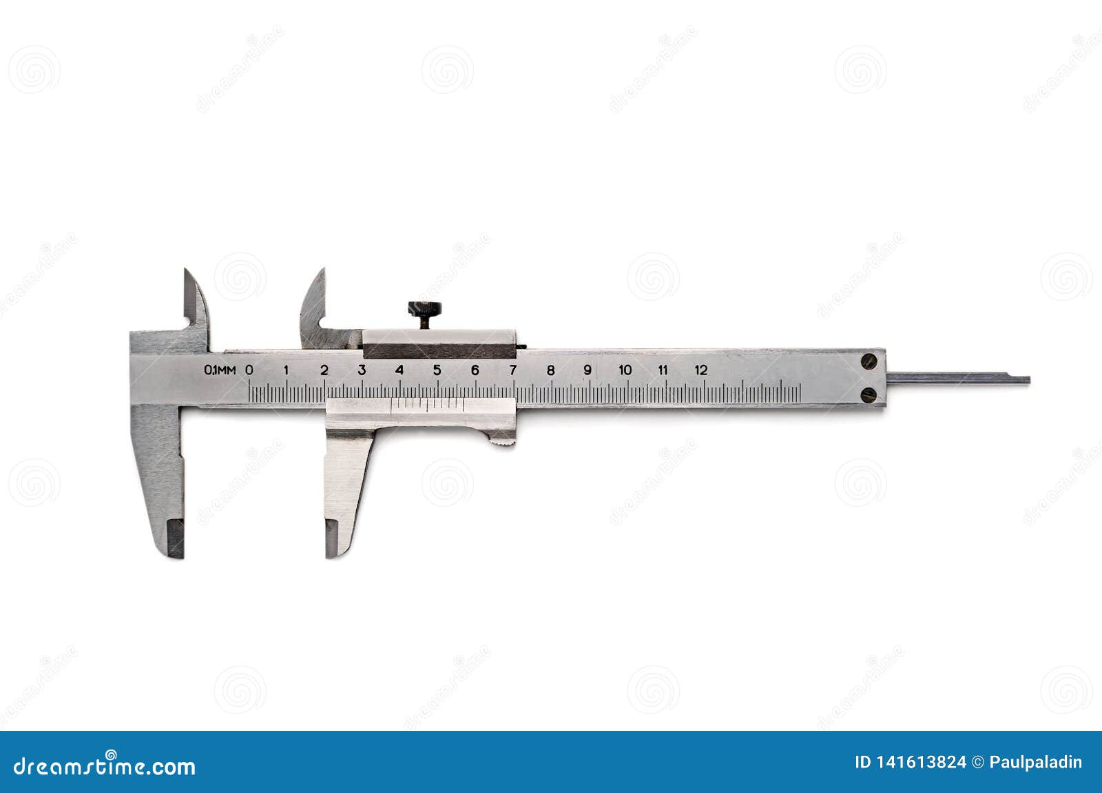 Metal Vernier Caliper Isolated Stock Photo - Image of tool, precise ...