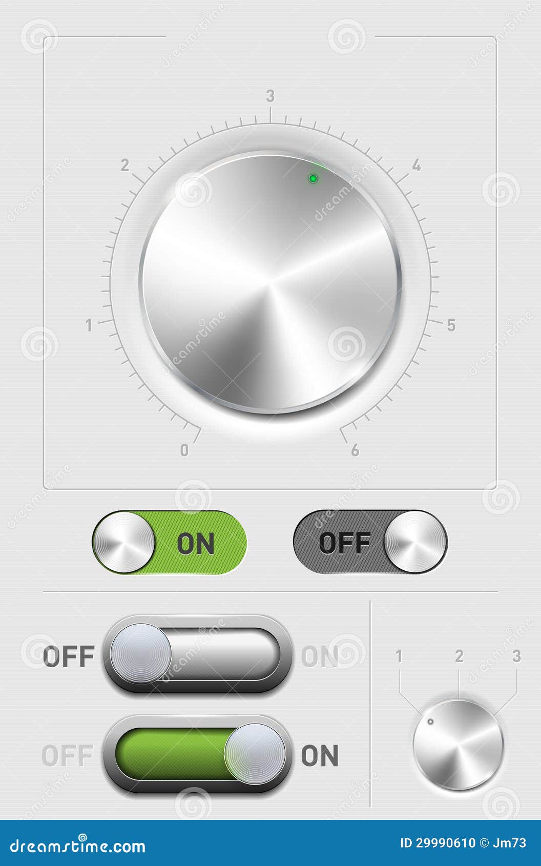 Metal Volume Knob, on-OFF Switch and Changer Stock Vector ...