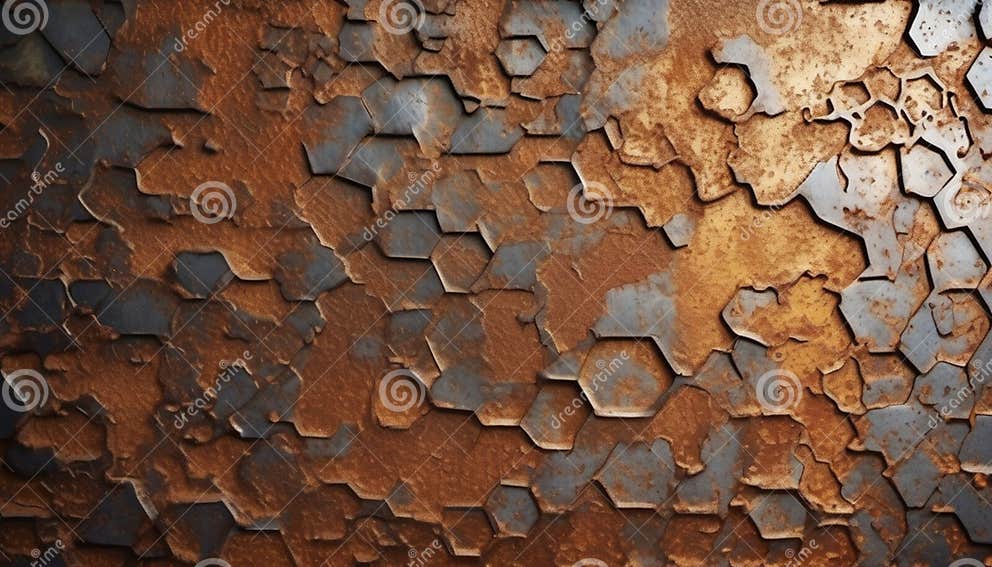 Metal Wall Covered with Rust. Stock Illustration - Illustration of ...