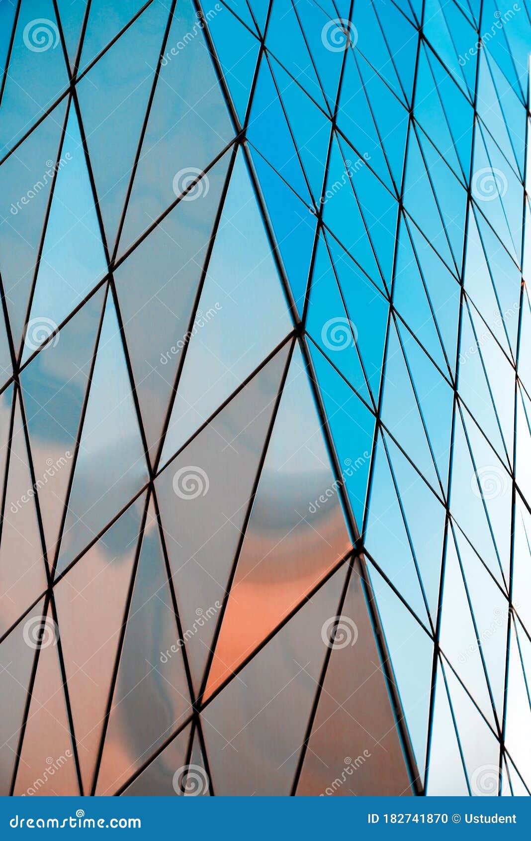 Metal wall of triangles stock photo. Image of city, angular - 182741870