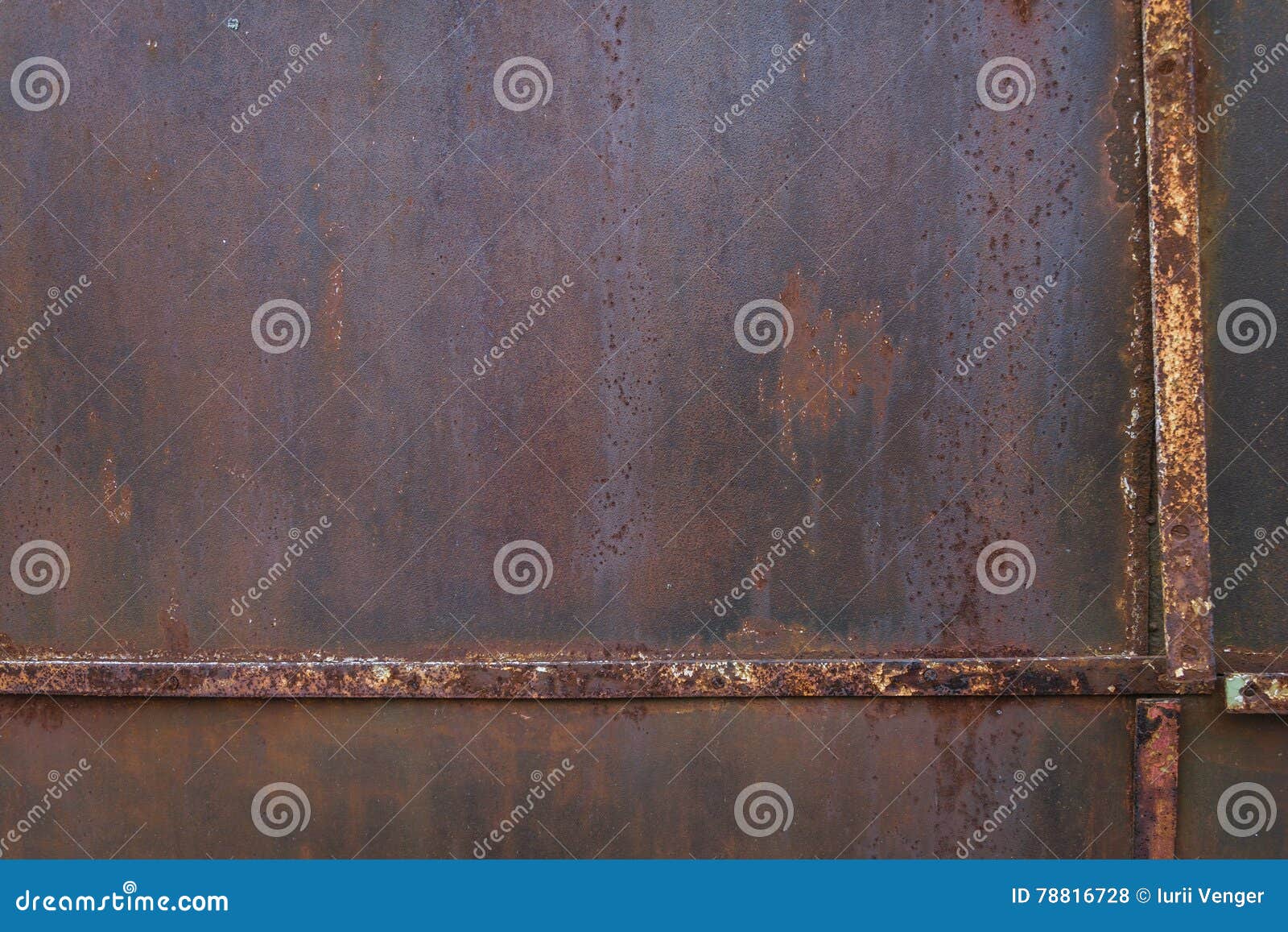 Metal Wall with Rust and Metal Frame. Stock Photo - Image of nails ...