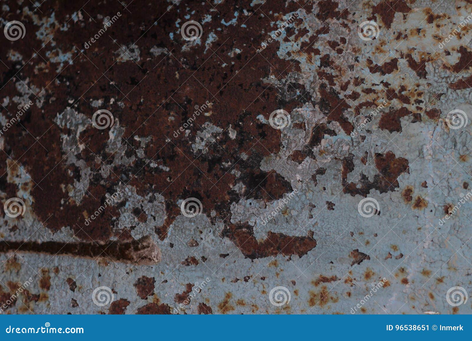Metal Wall with Rust and Old White Paint Texture Stock Image - Image of ...