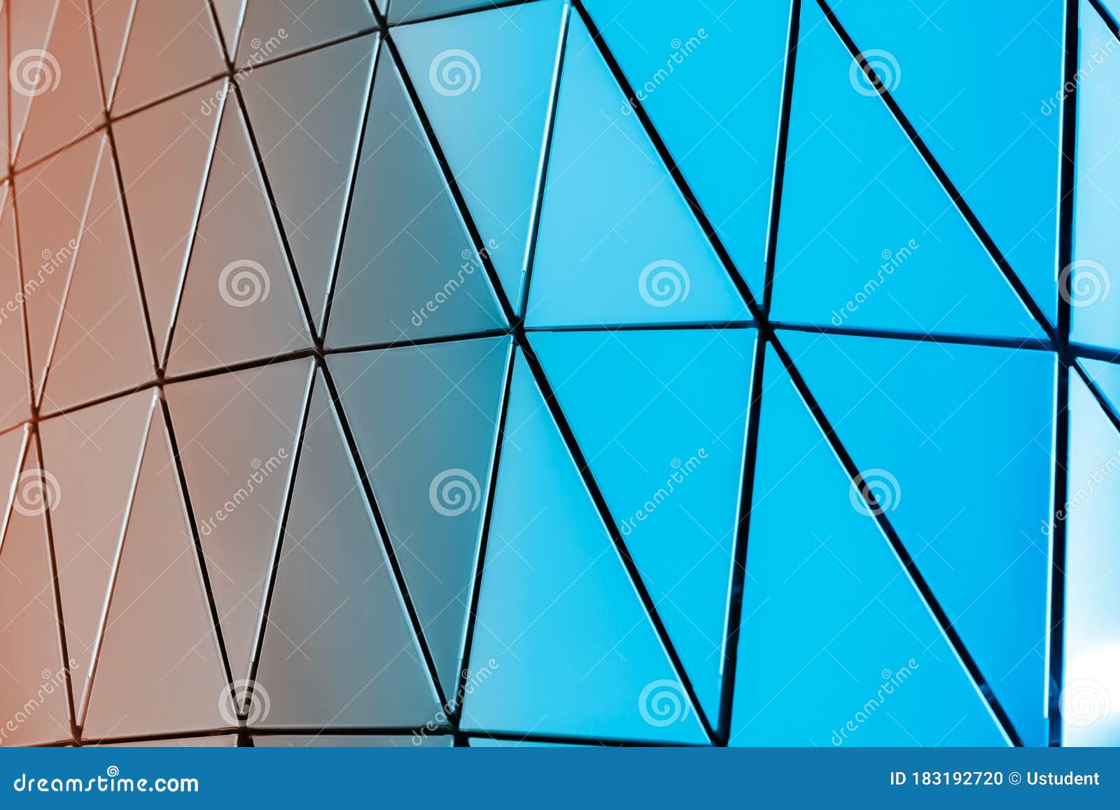 Metal wall of triangles stock photo. Image of modern - 183192720
