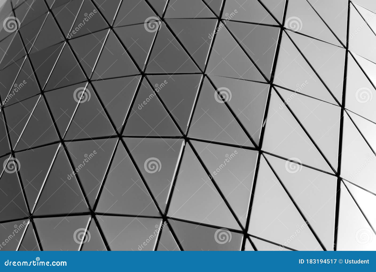 Metal wall of triangles stock image. Image of development - 183194517