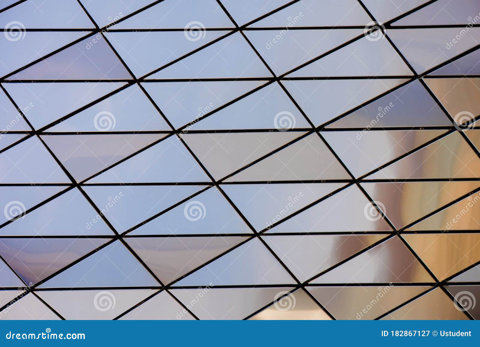 Metal wall of triangles stock image. Image of detail - 182867127