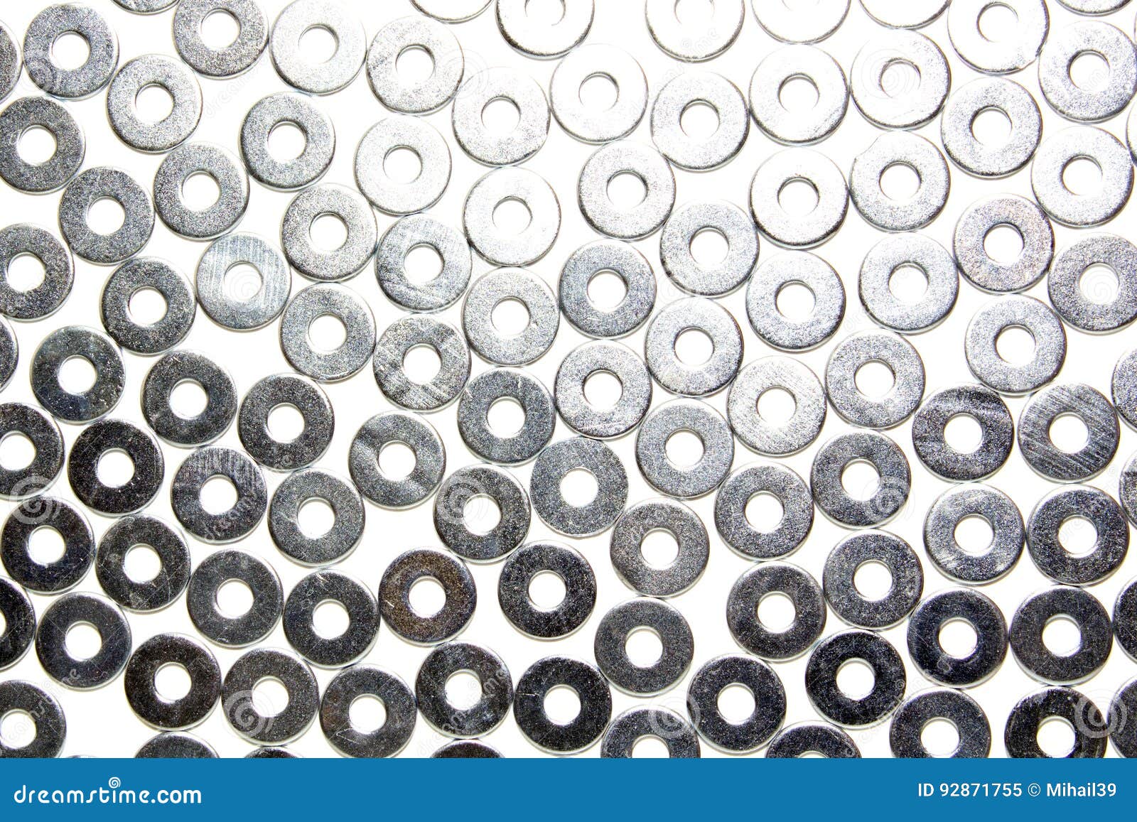 Metal Washers on a White Background Stock Image - Image of engineering ...