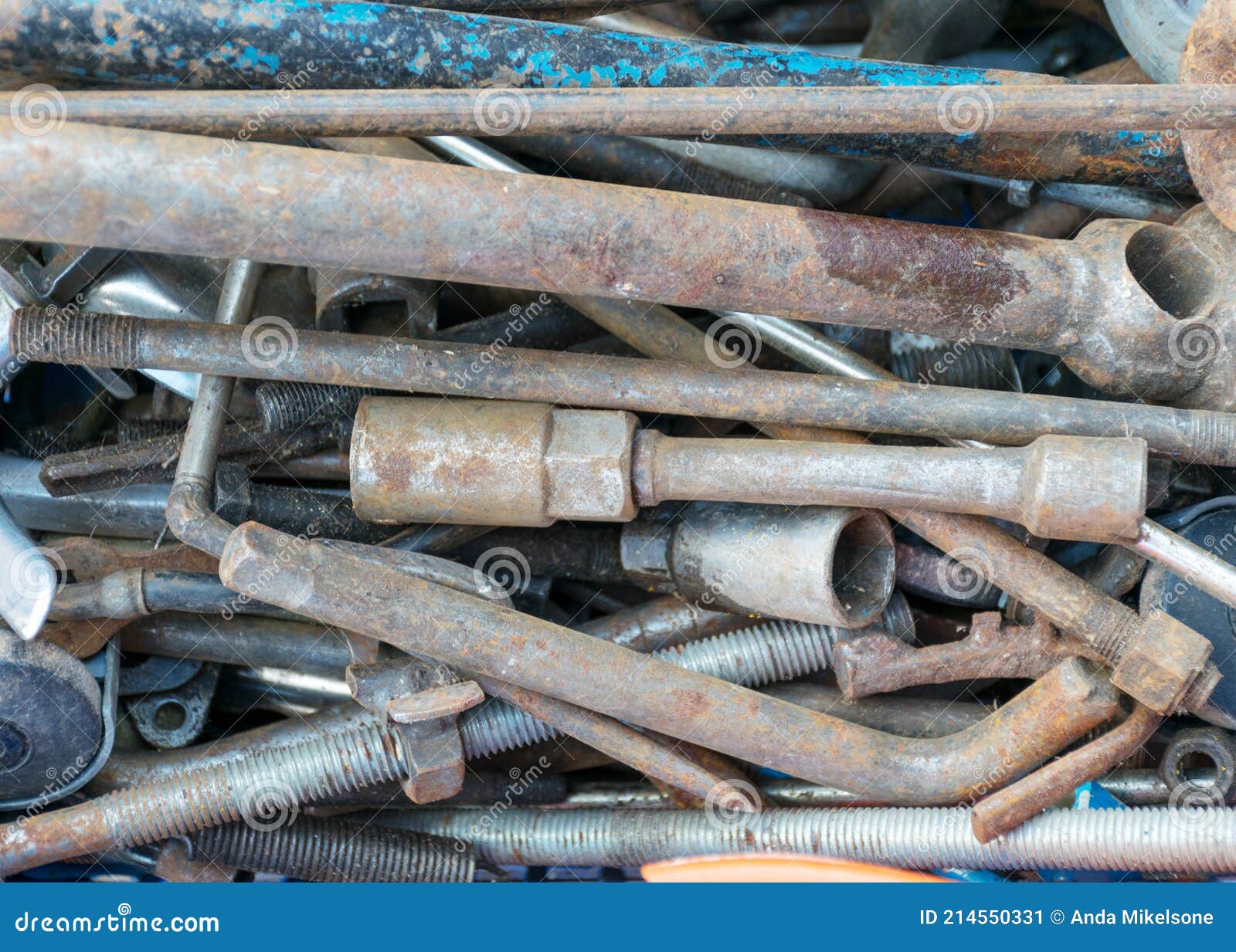 Metal Waste Bin, Container Full of Various Iron Waste, Rusty Old ...