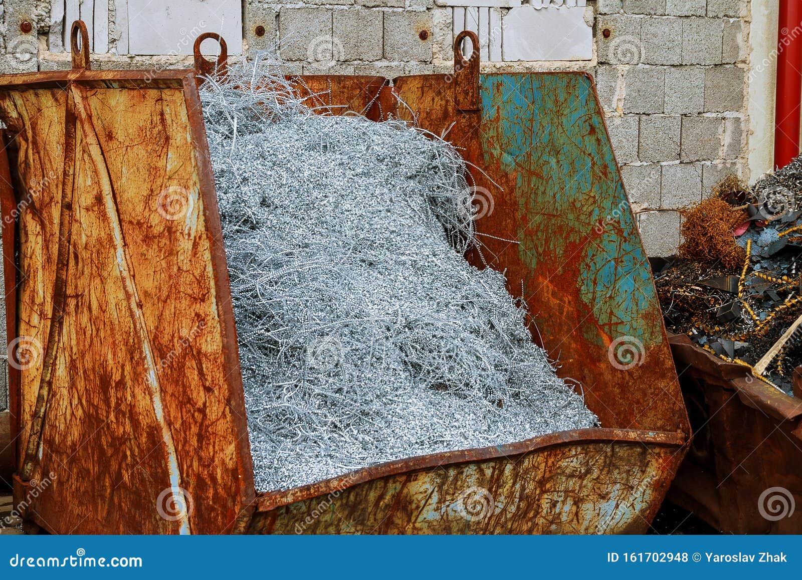 Metal Waste in a Metal Container. Heavy Industry Stock Photo - Image of ...