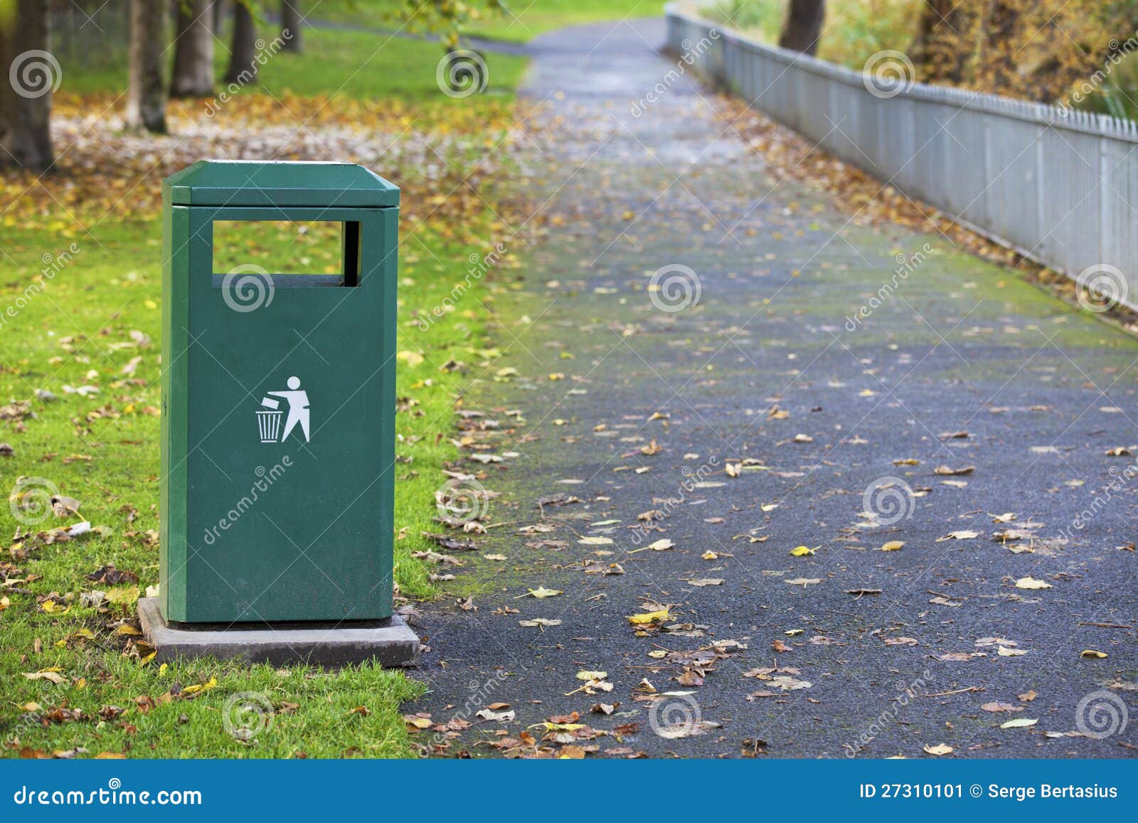 Metal Waste Container in the Park Stock Image - Image of protection ...