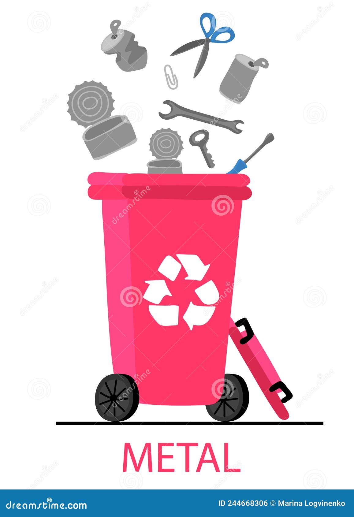 Metal Waste and Garbage. Waste Sorting Concept Stock Vector ...