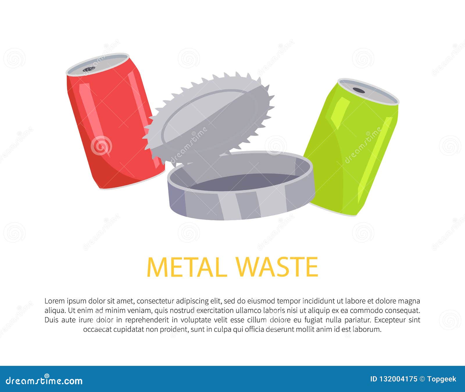 Metal Waste Sorting, Segregation And Separation Of Garbage Vector ...