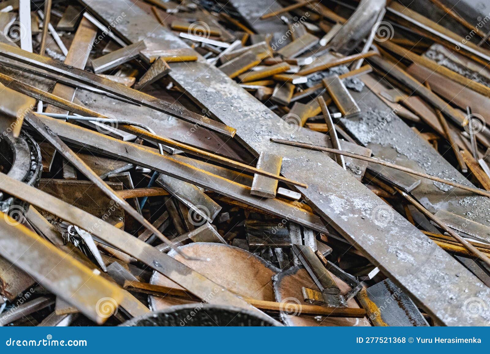 Metal Waste after Processing and Cutting Metal at the Factory in the ...