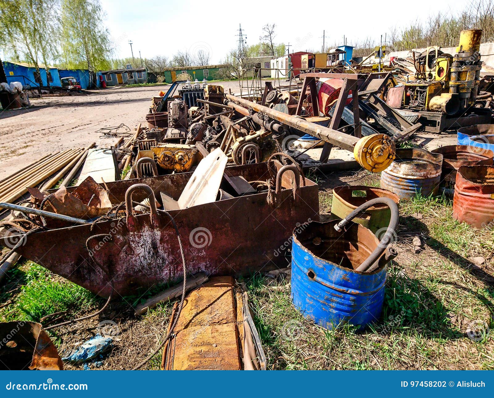 Metal Waste Products are Stored in an Open Area Stock Photo - Image of ...