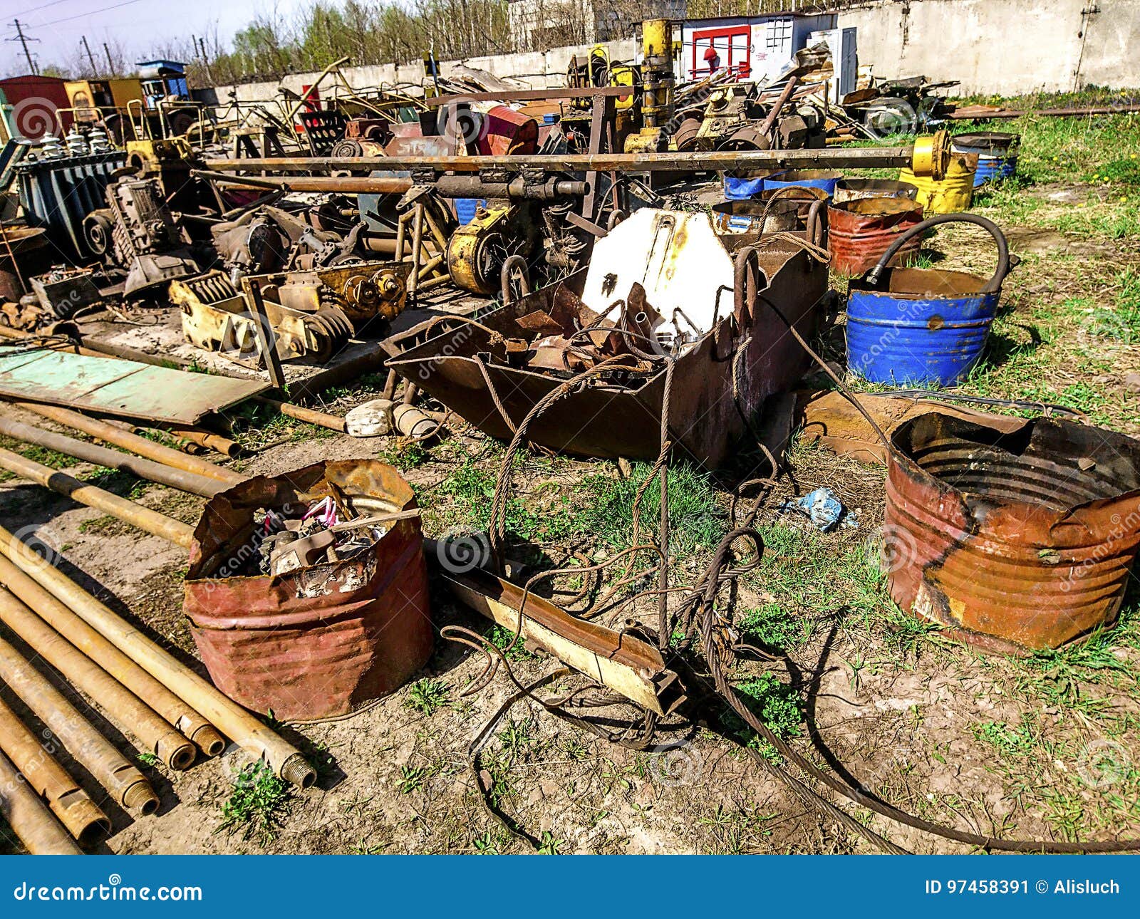 Metal Waste Products are Stored in an Open Area Stock Image - Image of ...