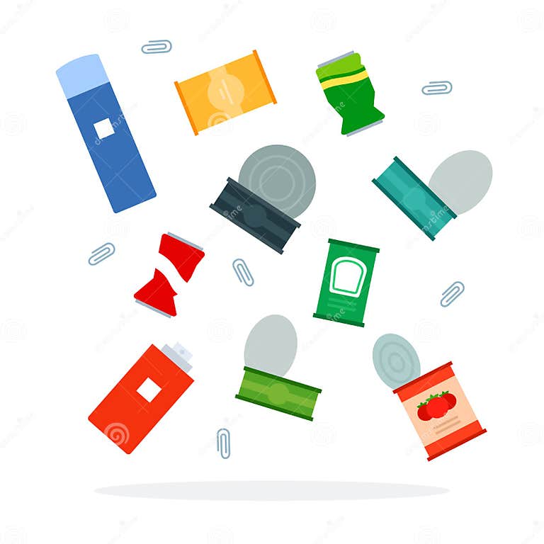 Metal Waste for Trash Sorting Vector Flat Isolated Stock Vector ... Metal Waste for Trash Sorting Vector Flat Isolated Stock Vector ...