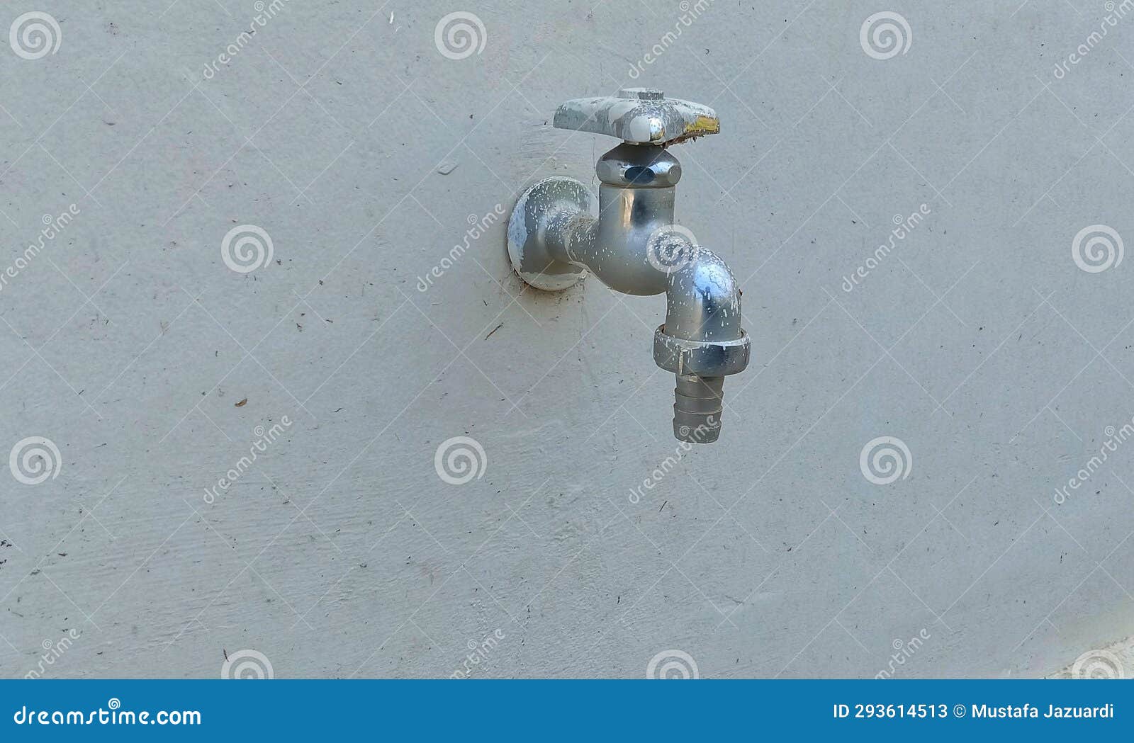 Metal Water Tap, Attached To the Wall Stock Image - Image of metal ...