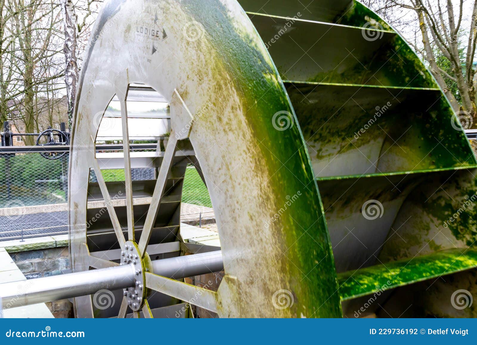 Metal water wheel stock photo. Image of driving, mill - 229736192