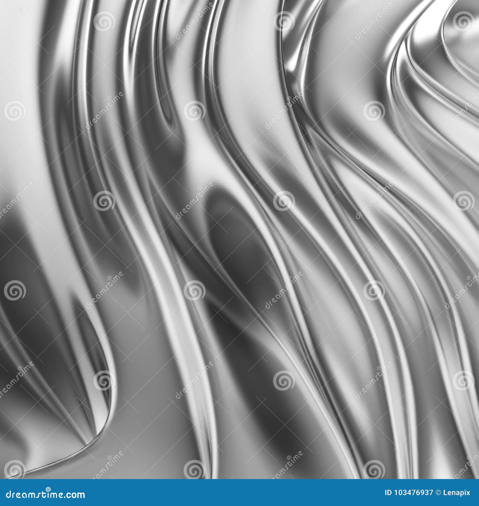 Metal Waves Abstract 3D Background. Stock Illustration - Illustration ...