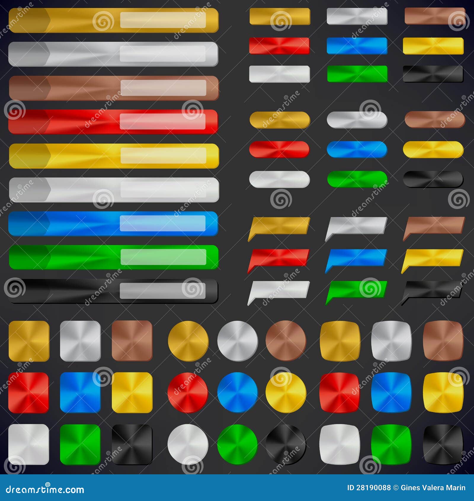 Metal web buttons stock vector. Illustration of buttons - 28190088
